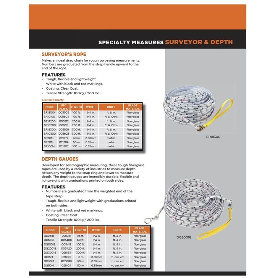 KESON 100M Surveyor's Rope Line, Heavy Duty Construction with Swivel ...