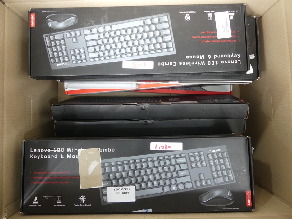 Box of USED/UNTESTED Lenovo Wireless Keyboard and Mouse Auction (0006 ...