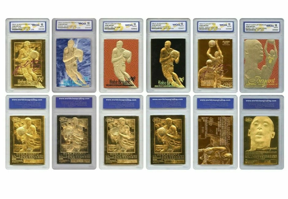 Kobe Bryant 23KT Gold WCG Graded 10 NBA Cards Set Auction (0001-8016150 ...