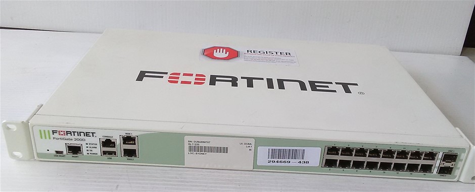 FORTINET FORTIGATE 200D Firewall Auction (0010-2547925) | Grays Australia
