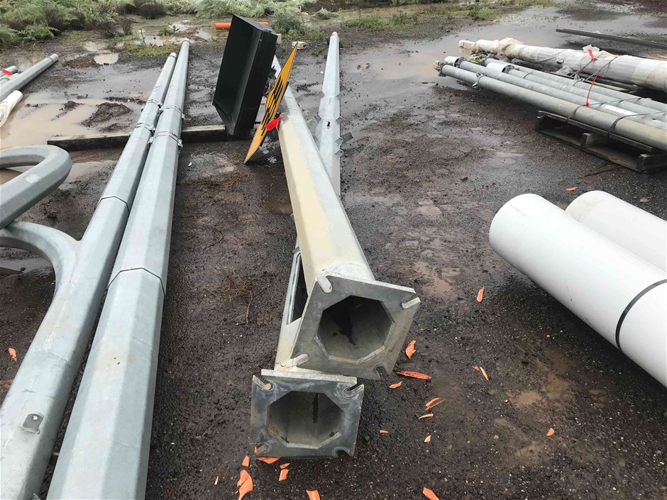 2x Galvanised Steel Service Poles Auction (0421-3023700) | Grays Australia