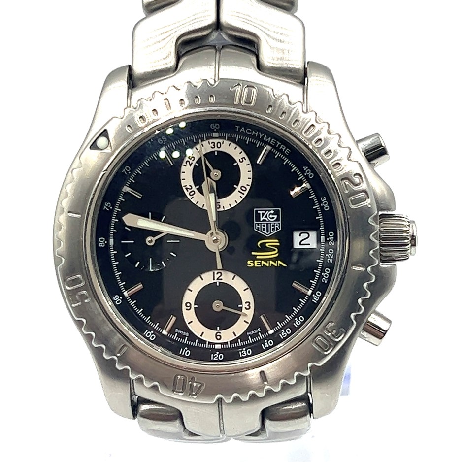 Tag Heuer Link Ayrton Senna Limited Edition Chronograph Watch Auction ...