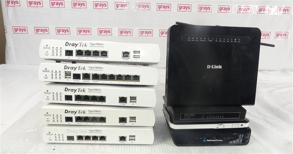 Box Of Assorted IT System devices Router/Modem Including: 4 Auction ...