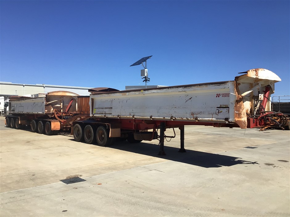 2011 2x Howard Porter Triaxle Side Tippers & Dolly Combination Auction ...