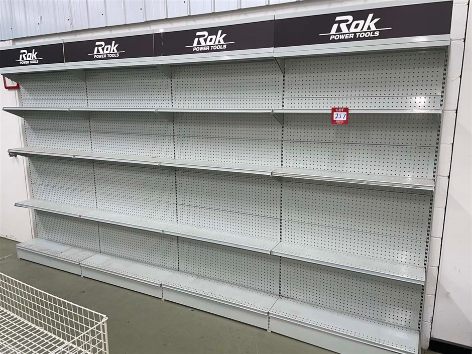 19 Bays Retail Single Sided Gondola Shelving with $ shelves per bay ...