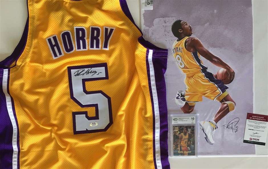 Signed Lakers lot , Kobe mint rookie card multiple signatures Auction ...