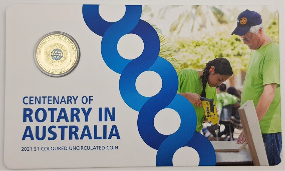 Centenary of Rotary $1 Coloured Coin on Card Auction (0005-2549081 ...