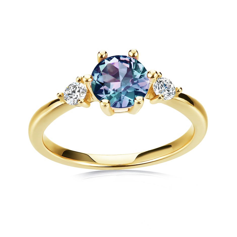 Elegant 18k Yellow Gold Vermeil Alexandrite 1.00-carat Ring size 7 ...