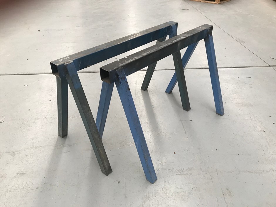 1x Pair Steel Fabricated Trestle Stands Auction (0033-3024202) | Grays ...