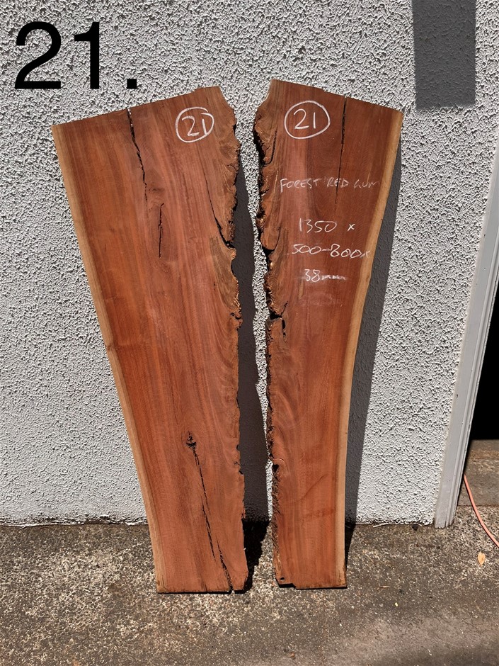 Timber Slab Pair - Forest Red Gum Auction (0021-5051592) | Grays Australia