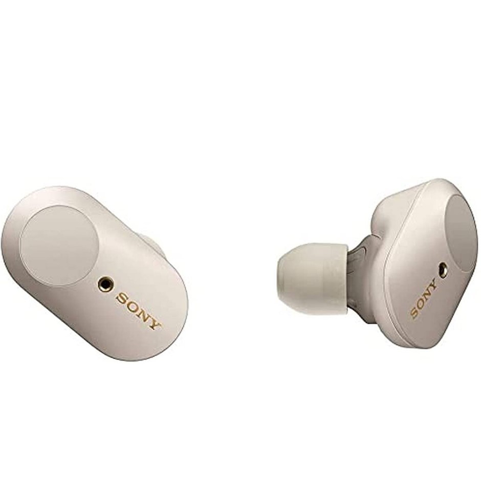 SONY WF-1000 XM3 Noise Cancelling Headphones, Platinum Silver. NB: Has ...