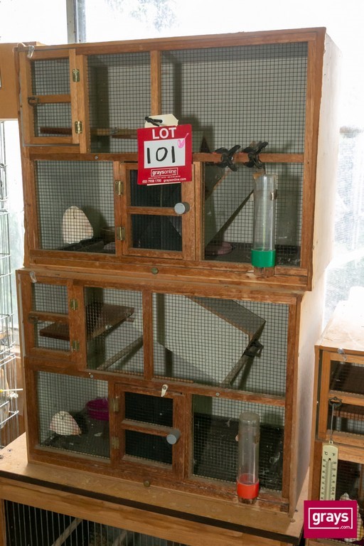 2x Timber Mesh Breading Bird Cages Auction (0101-5051707) | Grays Australia