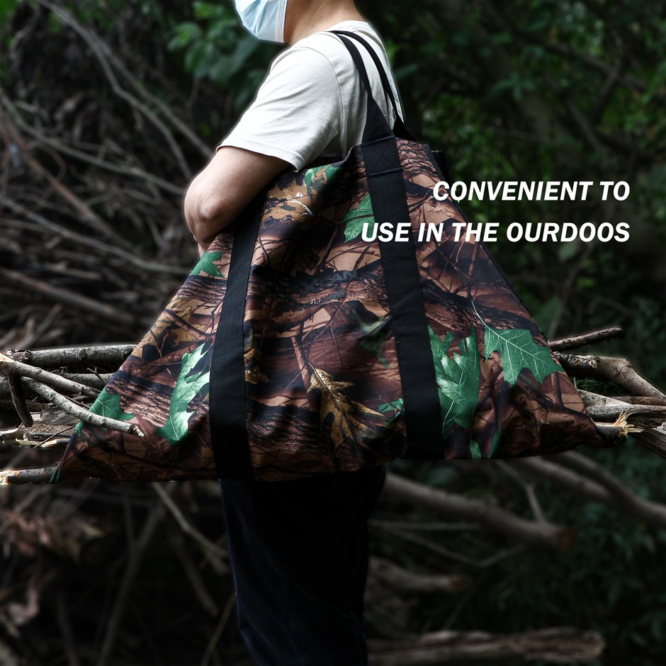 16 x Heavy-duty Waterproof Oxford Firewood Carrier Bag Real Tree Color ...