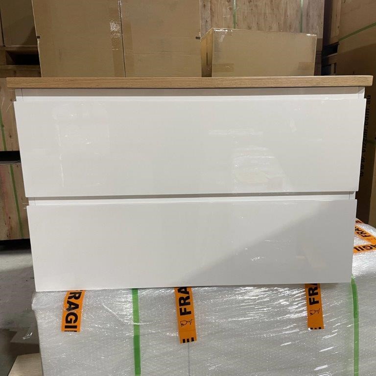 2 x RF Bella Wall Hung Vanity with Solid Timber Top Auction (0008 ...