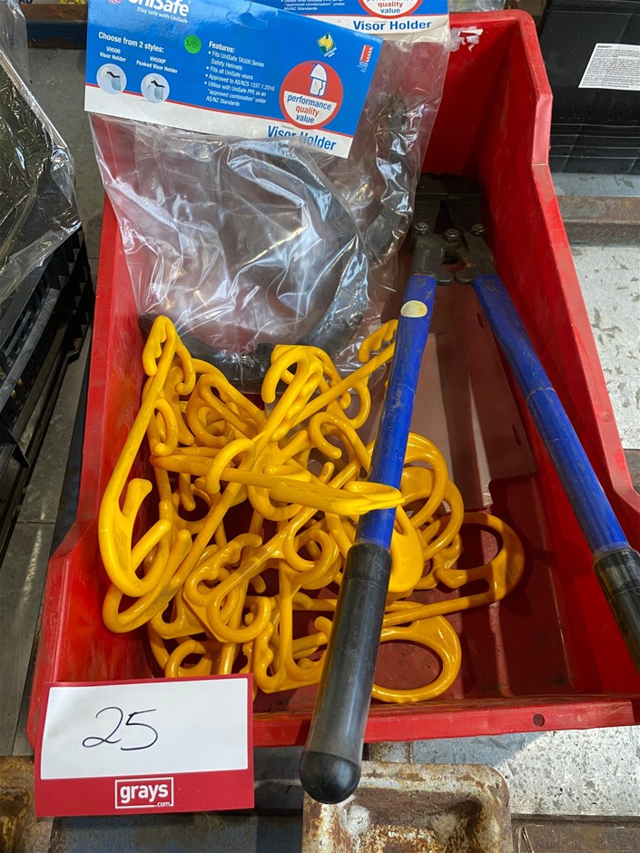 Crate of Safety Equipment including Bolt Cutters and Hooks Auction ...