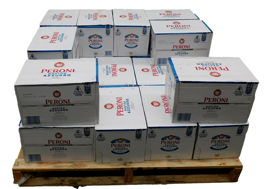 Pallet of Peroni Nastro Azzuro Lager Bottles (504x 330mL), BB171222 ...