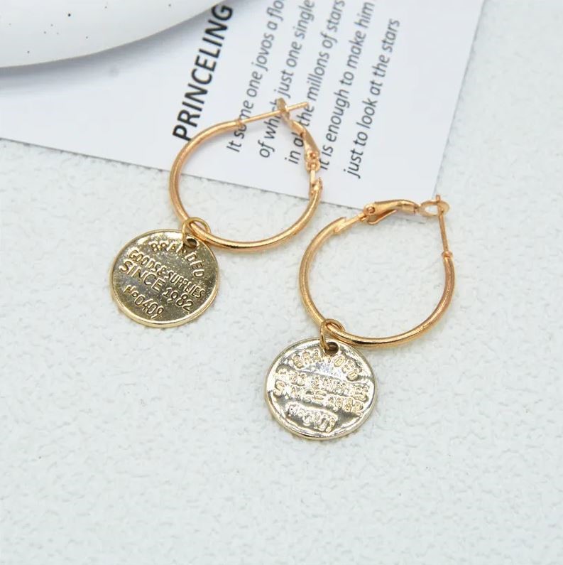 Elegant 18K Yellow Gold plated Coin earring Auction (0016-2554925 ...