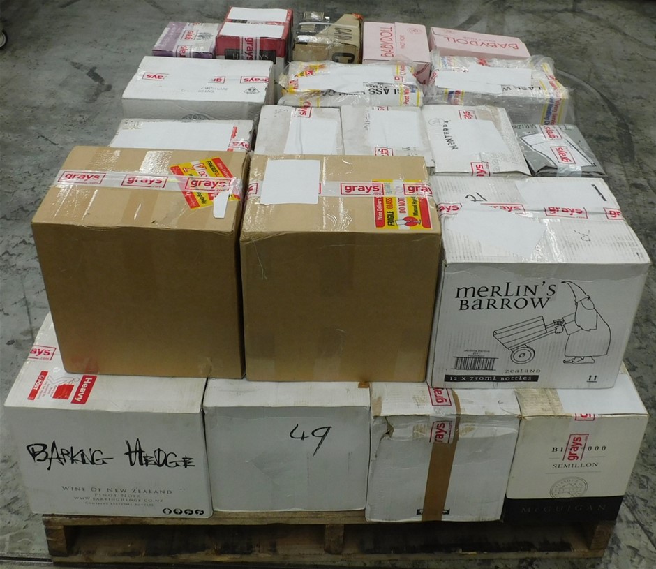 P/Up Pallet of Wine Approx 31 Assorted Cartons of Wine & 1 carton of ...