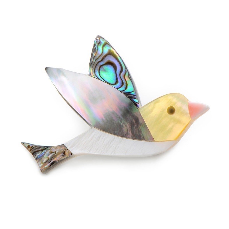 Designer Natural Shell Flying Pigeon Brooch Pin Auction (0040-2550850 ...