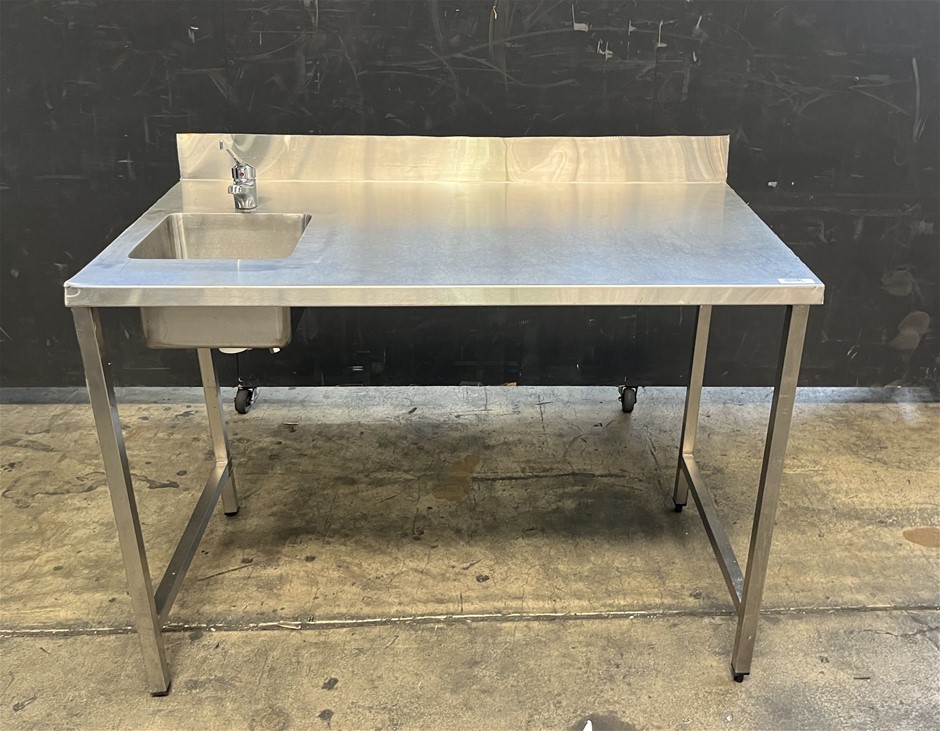 Custom Made Stainless Steel Left Hand Sink Bench Auction (0027-5052089 ...