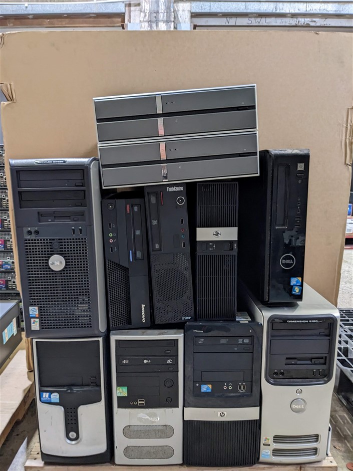 Pallet of Desktop Computers x 11 - various brands. Auction (0029 ...