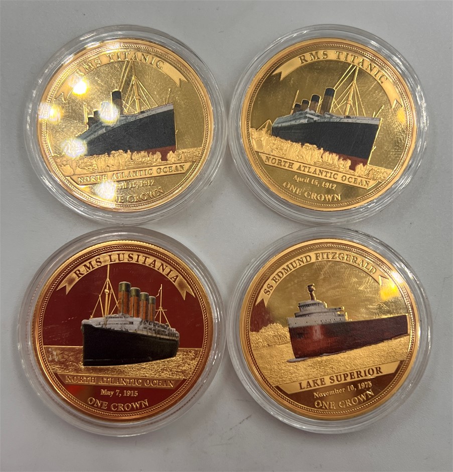 4X 2017 One Crown Collectors Ship Commemorative Coins in Plastic ...