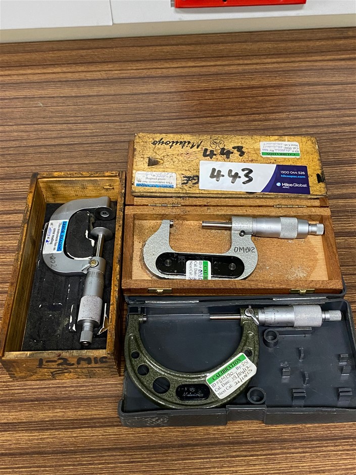 A Qty of 3 Micrometers Auction (0443-3025023) | Grays Australia
