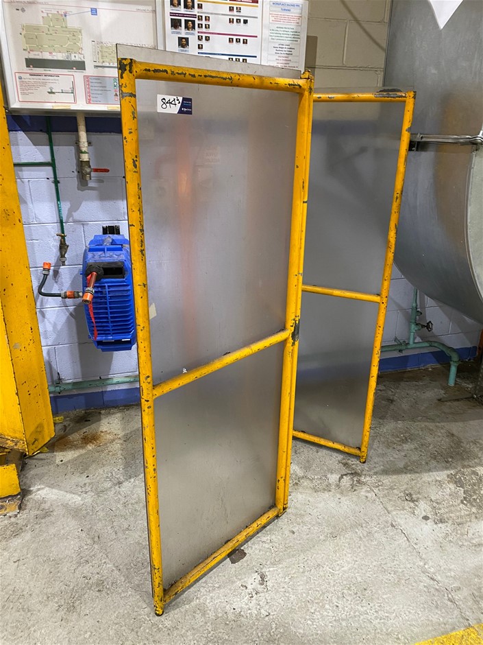 2x Yellow Steel and Perspex Machine Guards Auction (0844-3025021 ...