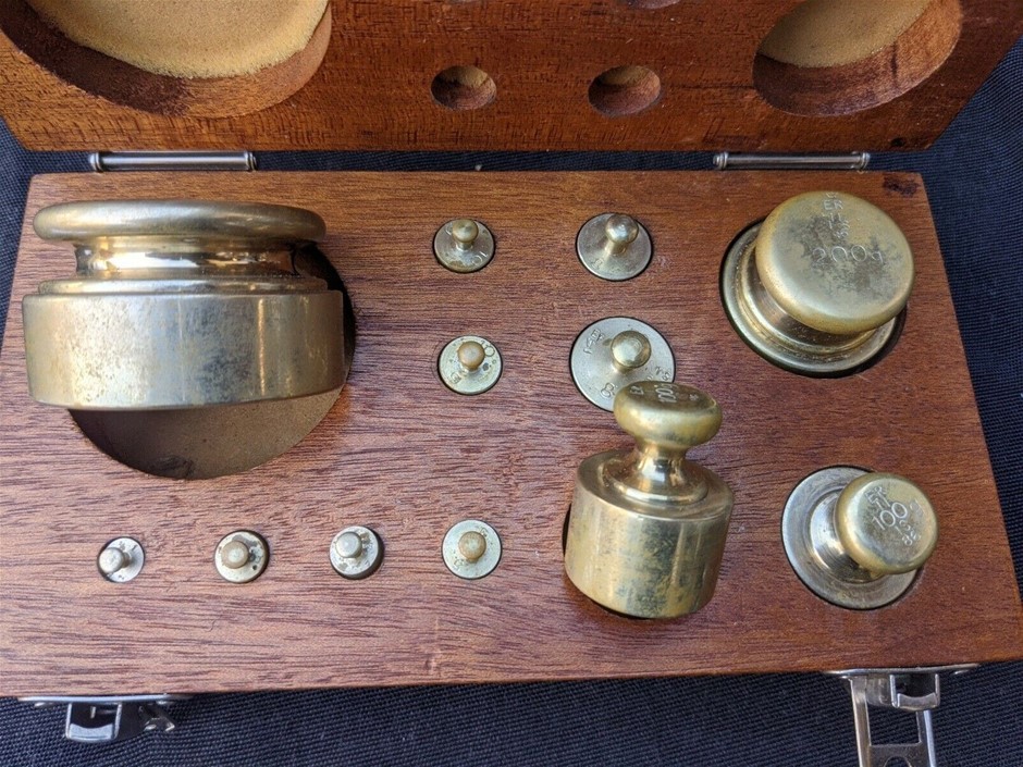 Vintage 12 Piece Calibration Brass Scale Weight Set - DELIVERY ...