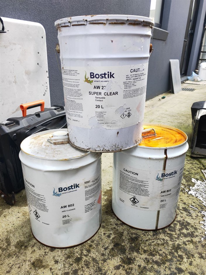 3 Drum Bostik Abs Cleaner AW802 Auction (0065-3025650) | Grays Australia