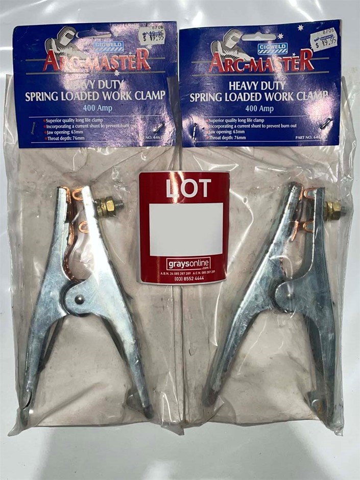2 x Heavy Duty Spring Loaded Work Clamps Auction (0034-3025589) | Grays ...