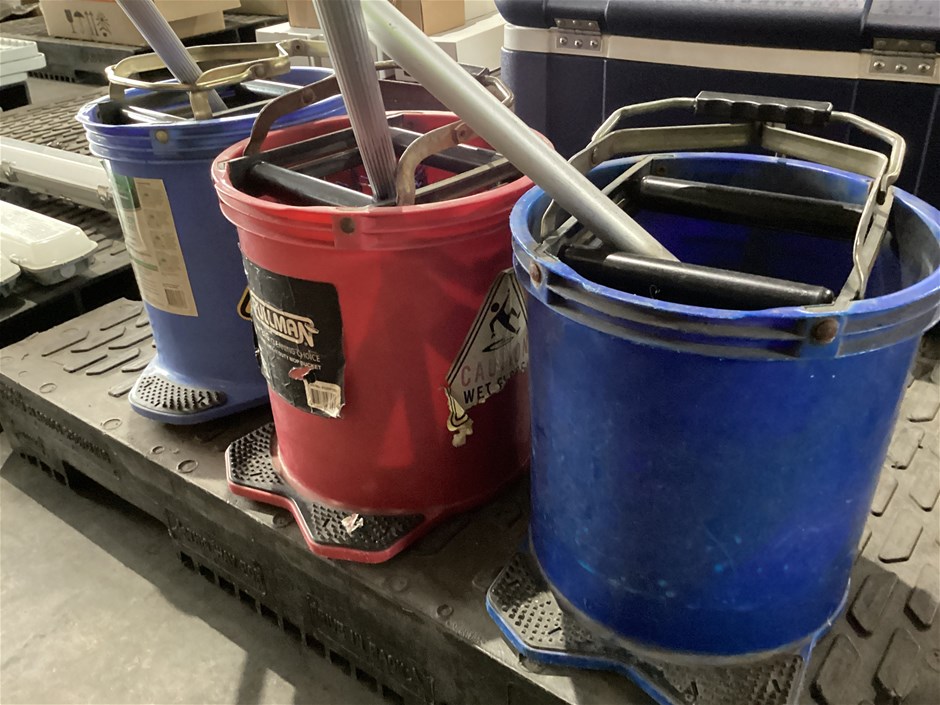 Mop Buckets and Mops, Qty x 3 Auction (0015-8017308) | Grays Australia