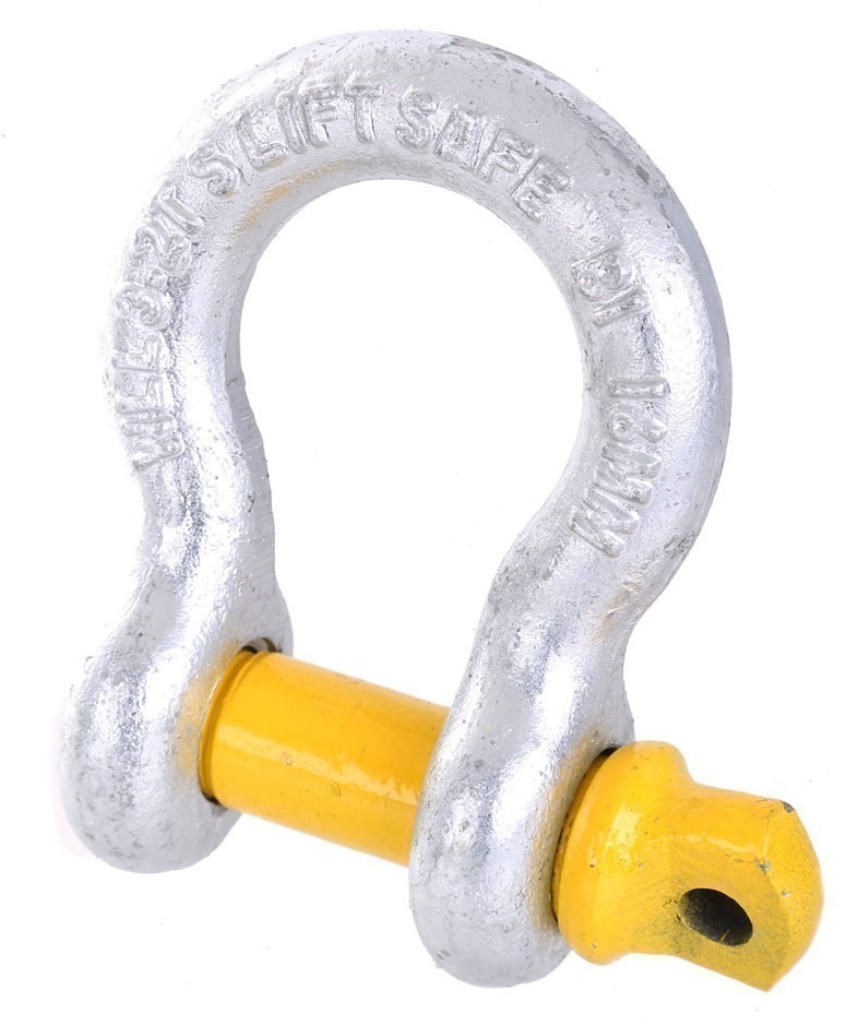 2 x Bow Shackles, WLL 3.2T, Screw Pin Type, Grade S. Yellow Pin. Buyers ...
