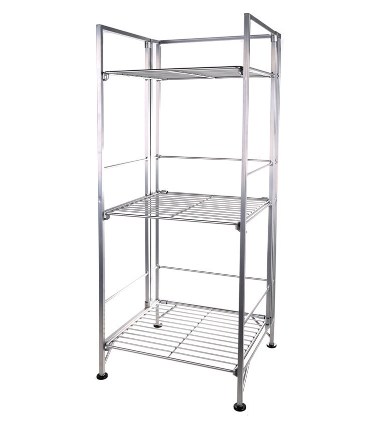 Silver Finish Foldable Rack. 3 Tier. Dimensions: 288mm D x 330mm W x ...