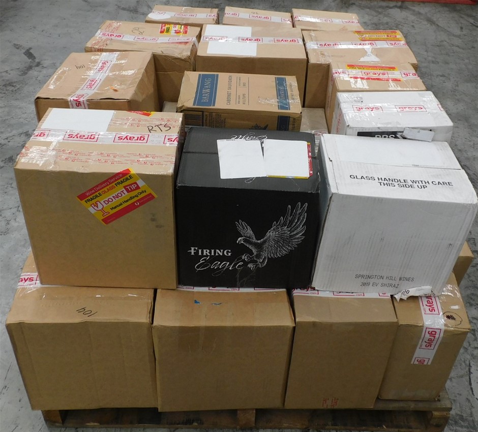 Pick Up Pallet of Wine Approx 30 Assorted Cartons of Wine Auction (0001 ...