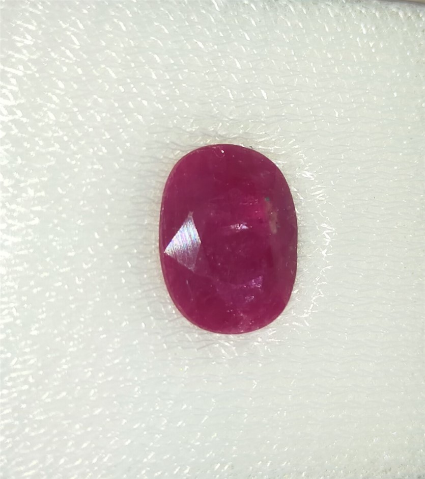 6.56ct Burmese Ruby - Oval Faceted Cut - AIG Certified Auction (0002 ...
