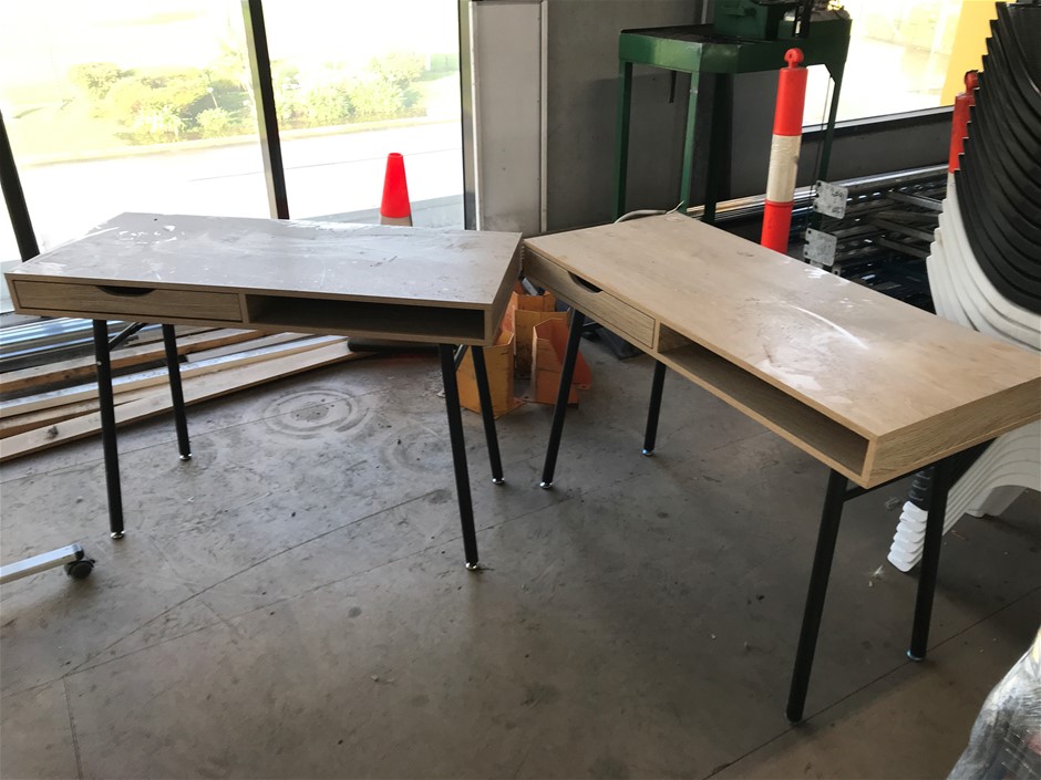2x Timber Veneer Top Desks Auction (0088-3025730) | Grays Australia