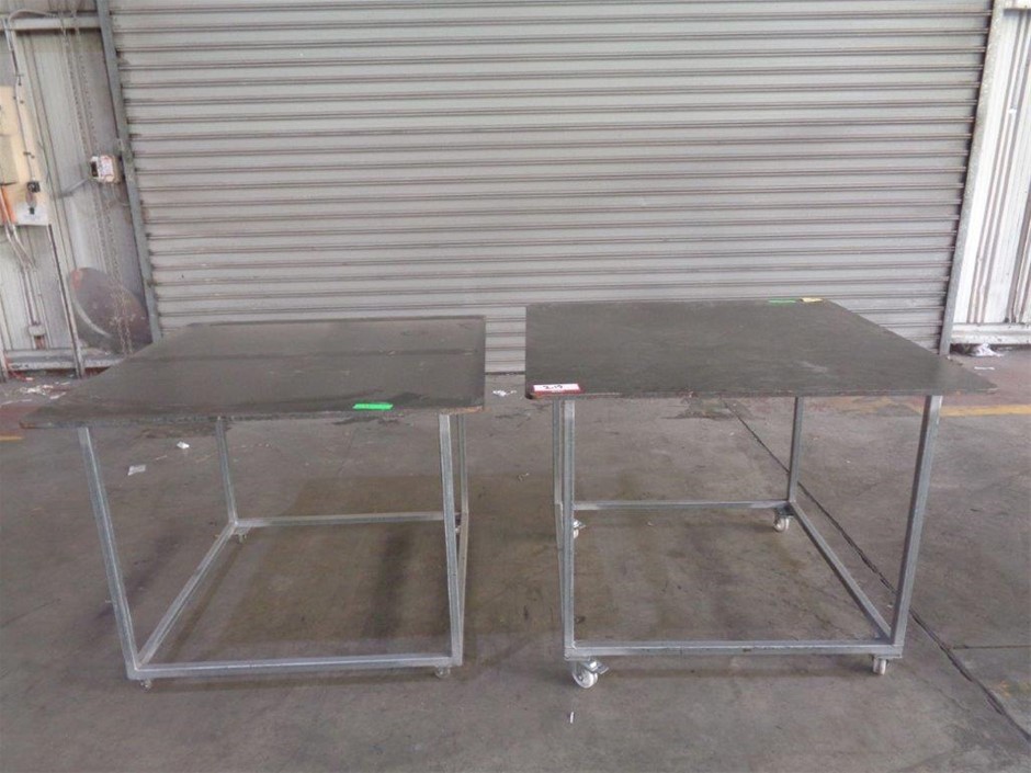 2 Mobile Packing/Sorting Benches Auction (0219-9042299) | Grays Australia