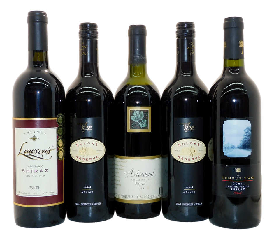 Pack of Assorted Shiraz (5x 750mL) Multi Region Auction (0033-10723541 ...