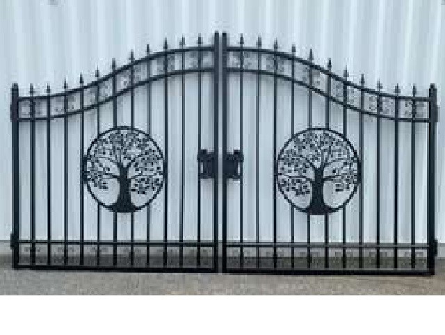 Unused 14ft Bi-Parting Tree of Life Wrought Iron Gates Auction (0001 ...