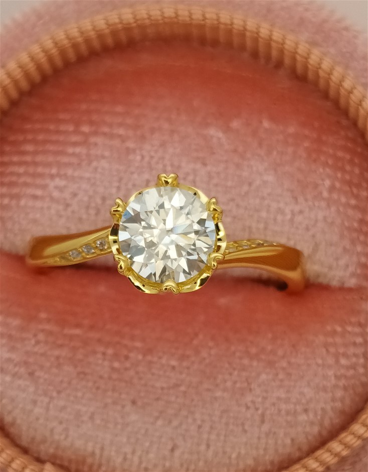 1.0CT Moissanite Diamond GRA Ring Auction (0022-2553719) | Grays Australia