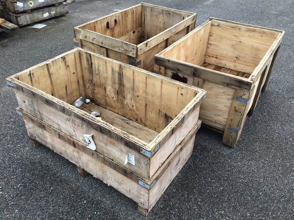 Three Wooden Crates Auction (0100-9044069) | Grays Australia