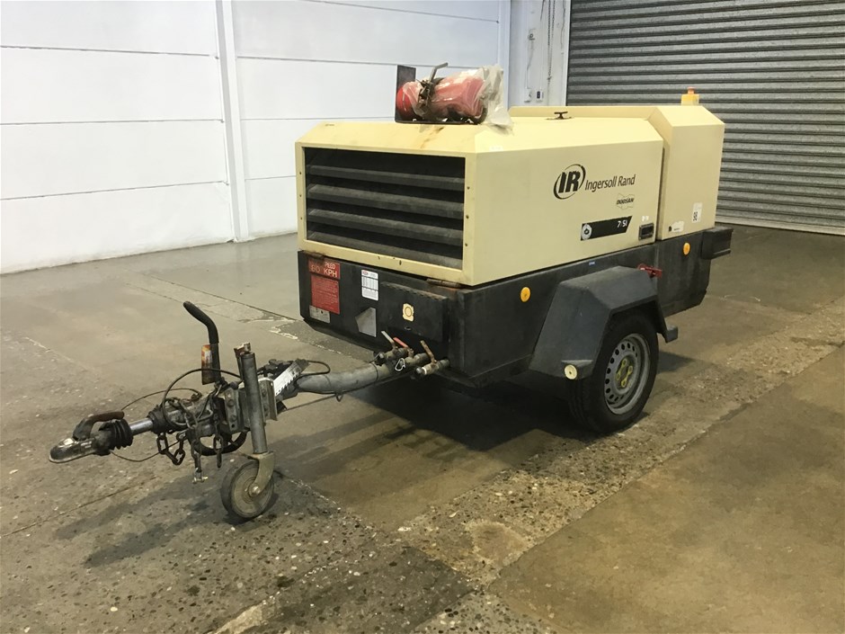 Ingersoll Rand 7/51 Air Compressor Trailer Mounted Compressor Auction ...