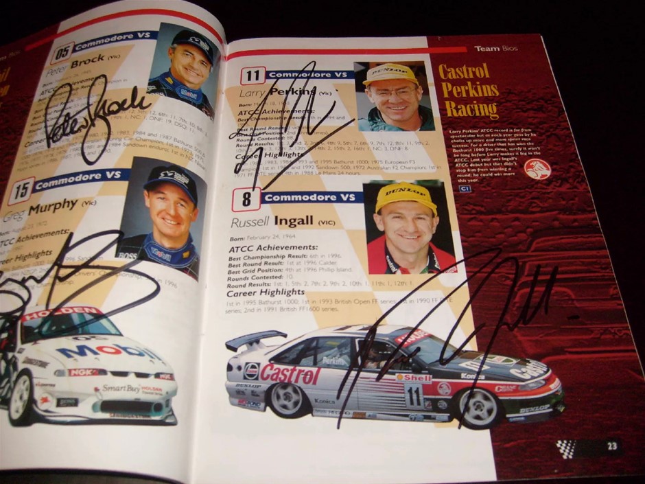 Malala race program signed by greats Brocks last season 10 signatures ...