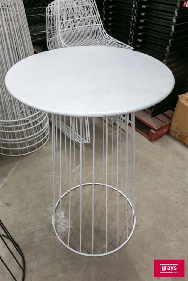 5x White Steel Wire Bar Table Auction (0095-5052928) | Grays Australia
