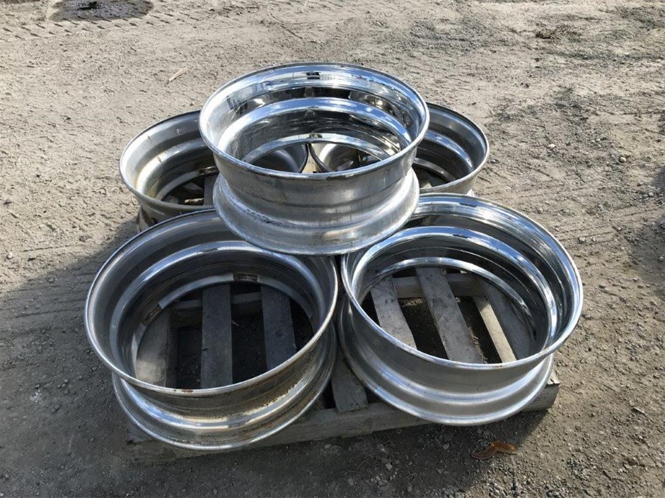 4 x Chrome Finish Steel Truck / Trailer Rims Auction (0052-3026117 ...