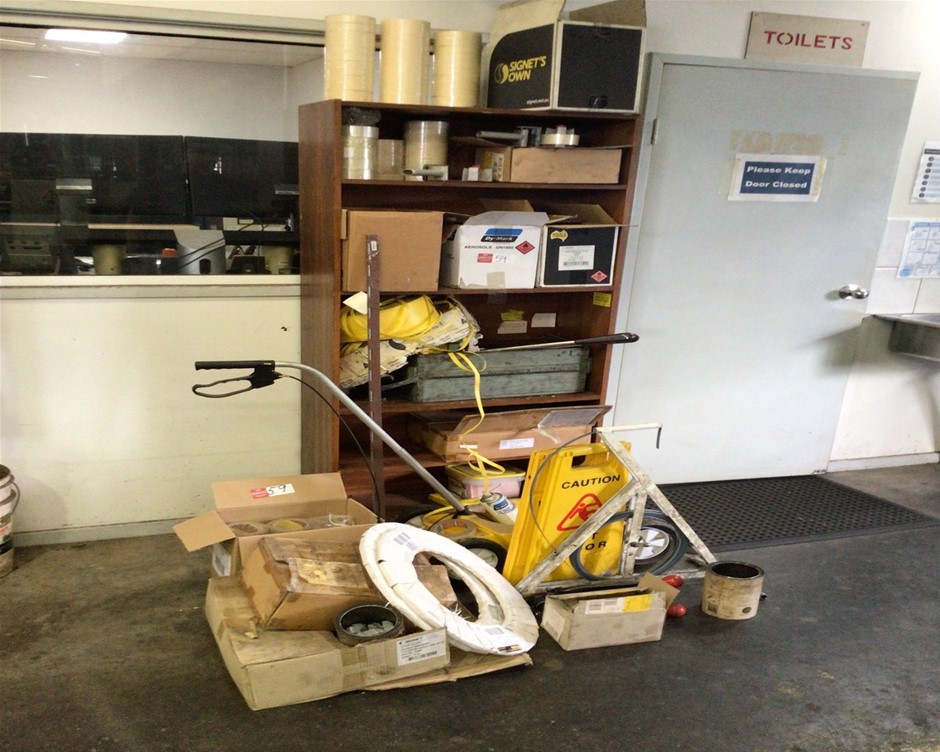 Qty Assorted Warehouse Items and Consumables with Cupboard Auction ...