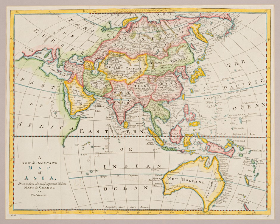 Circa 250 Year Old Hand Coloured Hand Engraved Map of the World Auction ...
