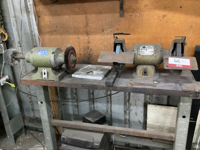 2 x Bench Grinders On Fabricated Steel Stand Auction (0048-8017716 ...