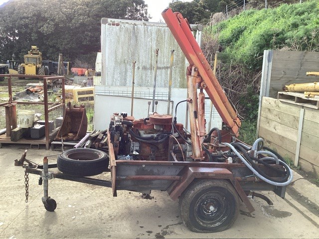 Holden 186 Engine In 6 x 4 Trailer, Manual Crane, Wire Cable Sling ...